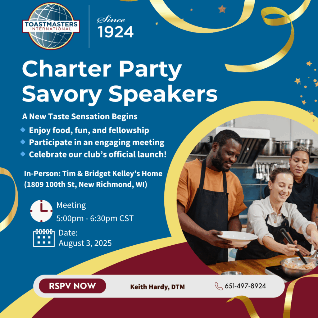 Savory Speakers Toastmasters – Charter Party – District 106 Toastmasters